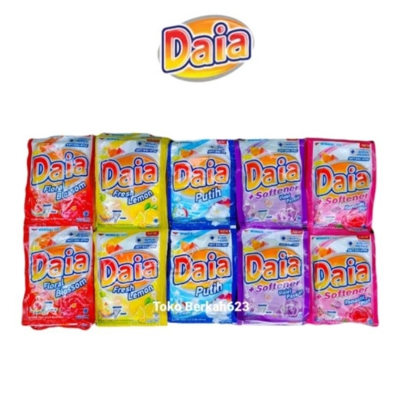 Jual DAIA Detergent Bubuk 23gr 1 Renceng isi 6 Sachet 500 | Shopee ...