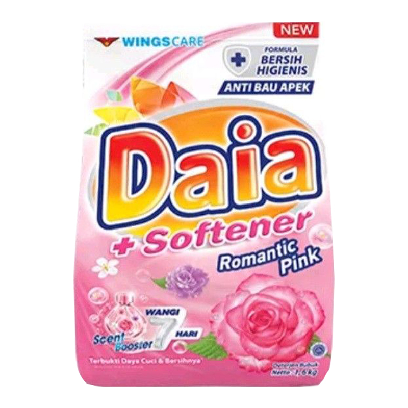 Jual Daia Deterjen Bubuk + Softener Romantic Pink 1,6 kg | Shopee Indonesia