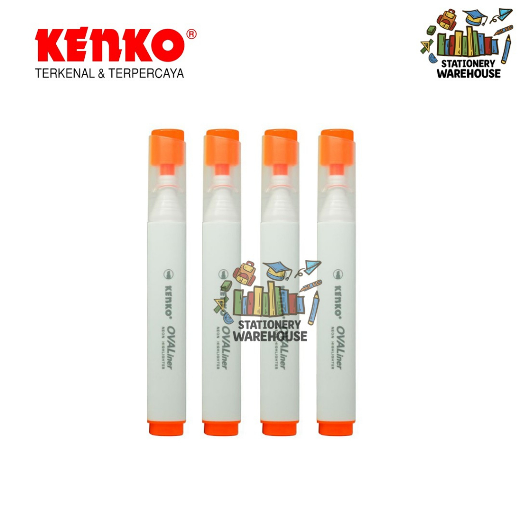 Jual KENKO Highlighter OVALINER NEON 6 WARNA TERANG PENANDA WARNA ...