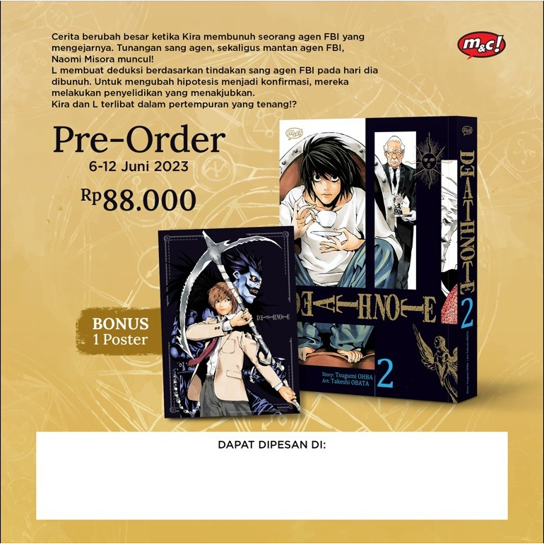Jual KOMIK DEATH NOTE NEW EDITION VOL. 2 + BONUS - Tsugumi Ohba + Takeshi Obata - M&C! | Shopee ...