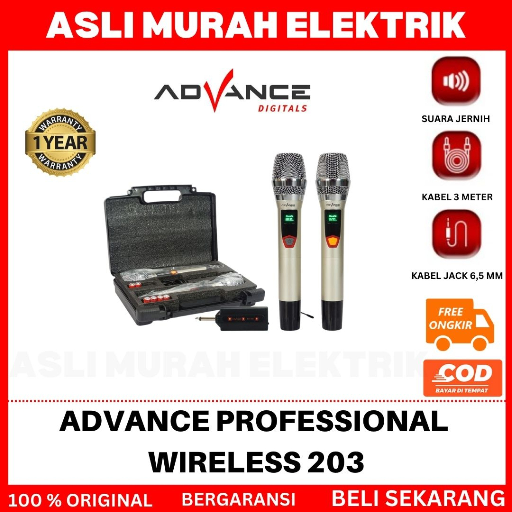 Jual MIC WIRELESS ADVANCE MC 103/203/1061 MICROPHONE WIRELESS ADVANCE ...
