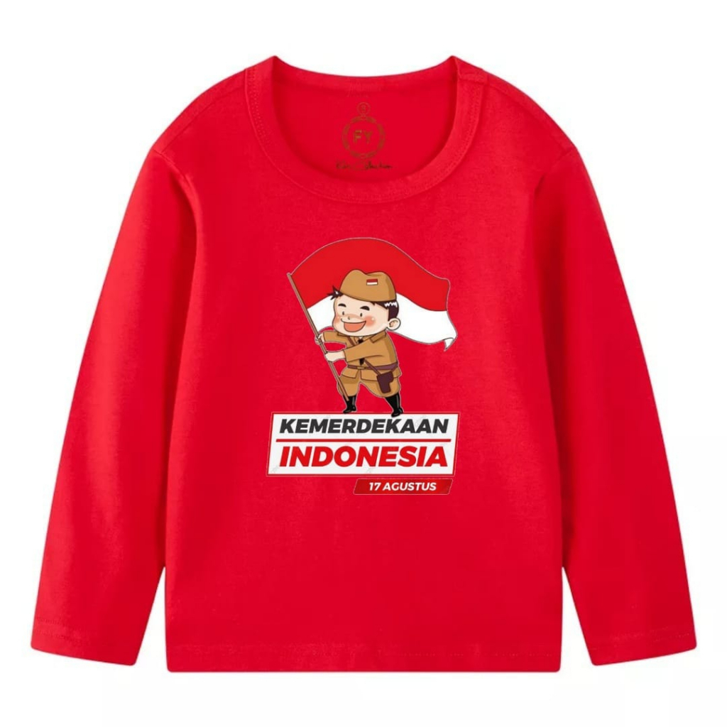 Jual Atasan Baju Kaos Lengan Panjang Anak Laki Laki Merah Putih Lomba 17 Agustus Kemerdekaan ...