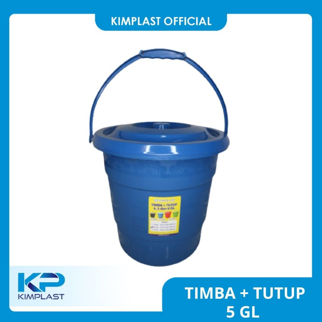 Jual KIMPLAST Timba + Tutup 5 GL/ Ember/ Timba Sedang/ Timba Air/ Wadah ...