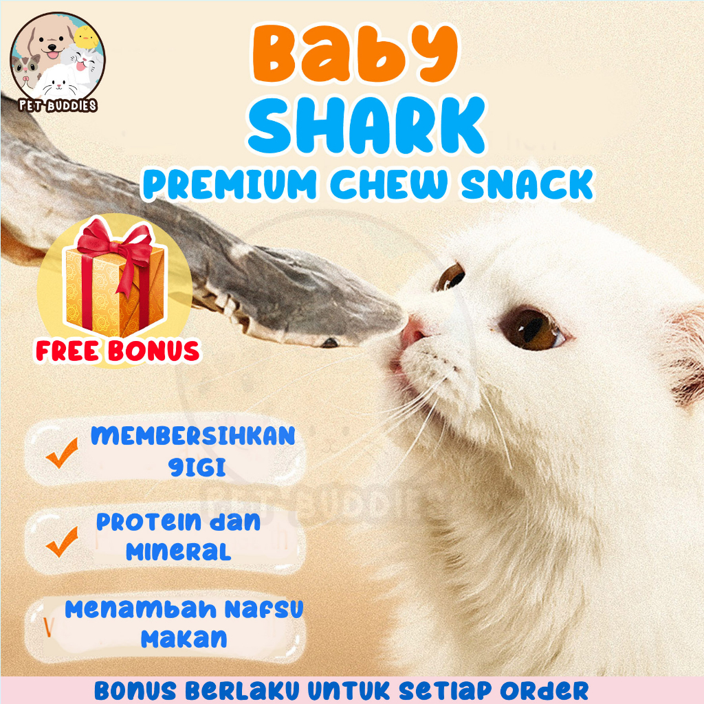 Jual Baby Shark Chewing Snack Makanan Kucing/Anjing Multivitamin ...