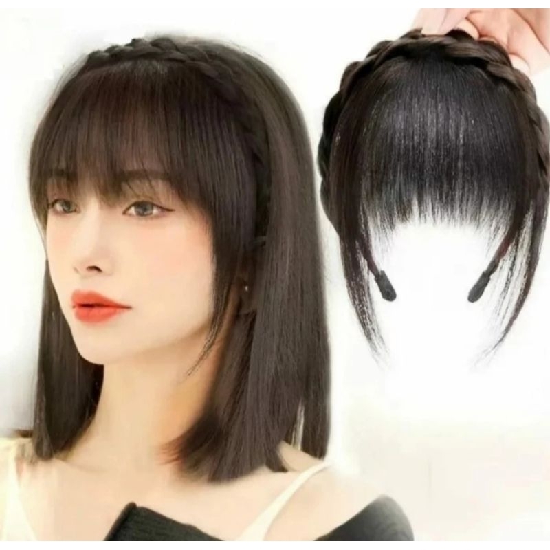 Jual BANDO DENGAN PONI WIG RAMBUT PALSU JAMBANG WIG KOREAN STYLE MESSY ...
