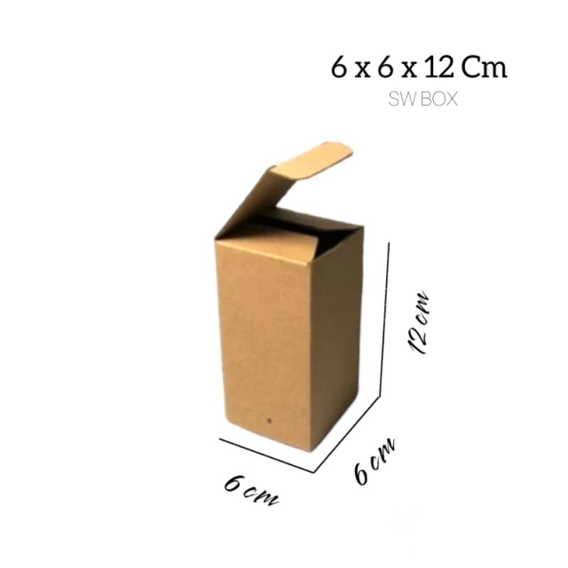 Jual kardus/karton uk 6x6x12 cm die cut kotak botol DLL | Shopee Indonesia
