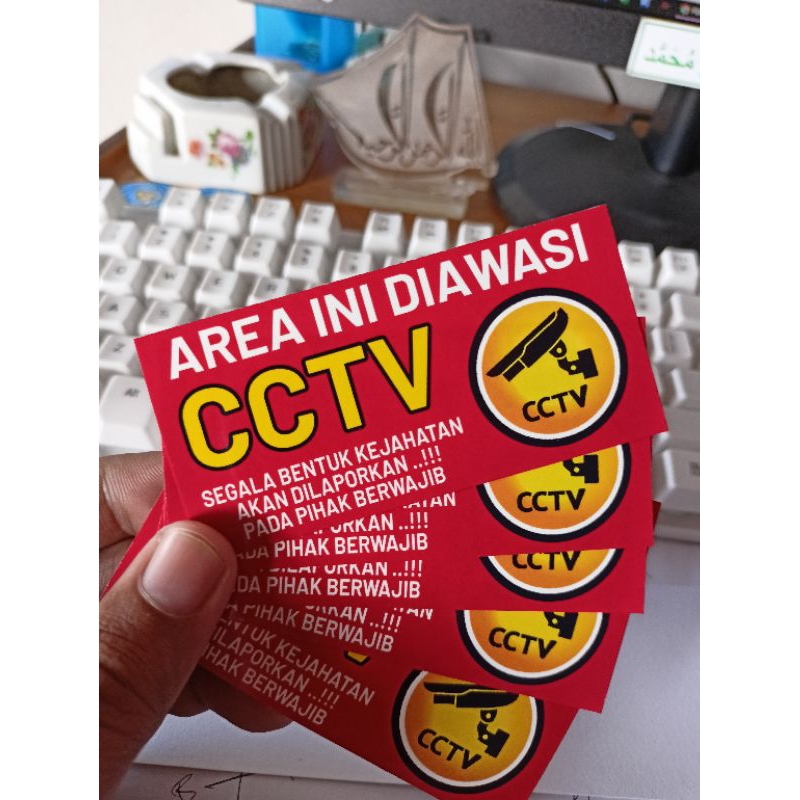Jual Sticker CCTV / Stiker CCTV / Area ini diawasi CCTV segala bentuk ...
