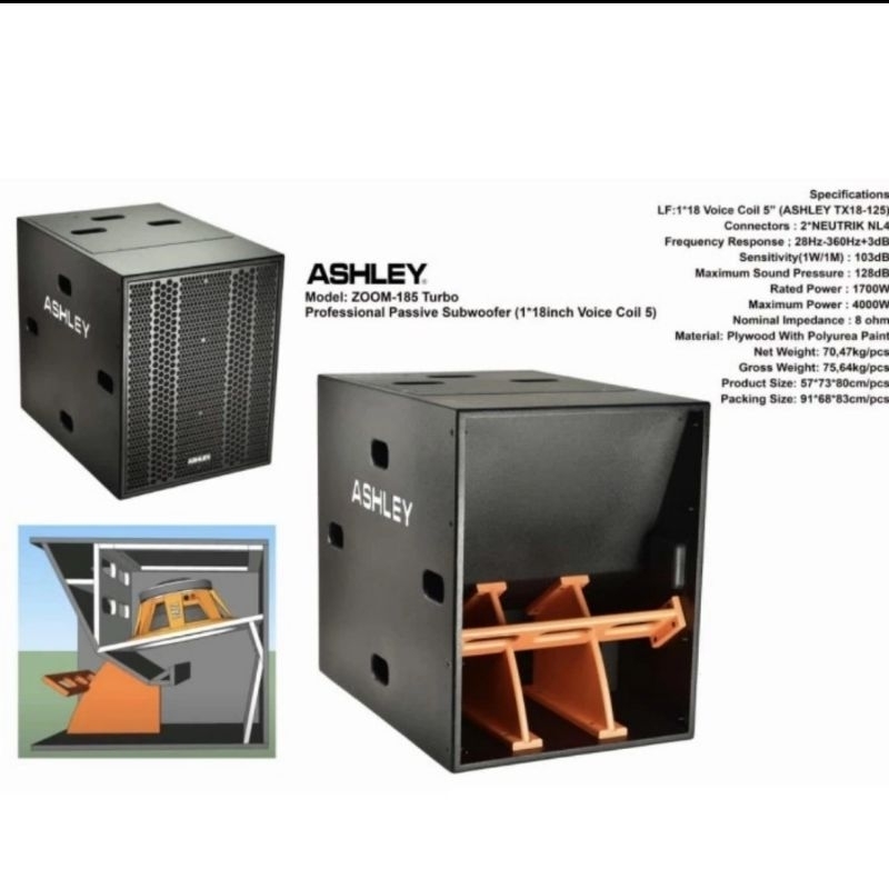 Jual Subwoofer Pasif Ashley Zoom 185 Turbo Original Passive Sub 18 inch ...