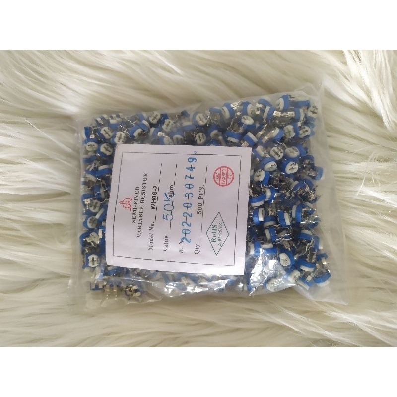 Jual 500 pcs variabel 503 resistor trimpot trimmer VR plastik 50k ...