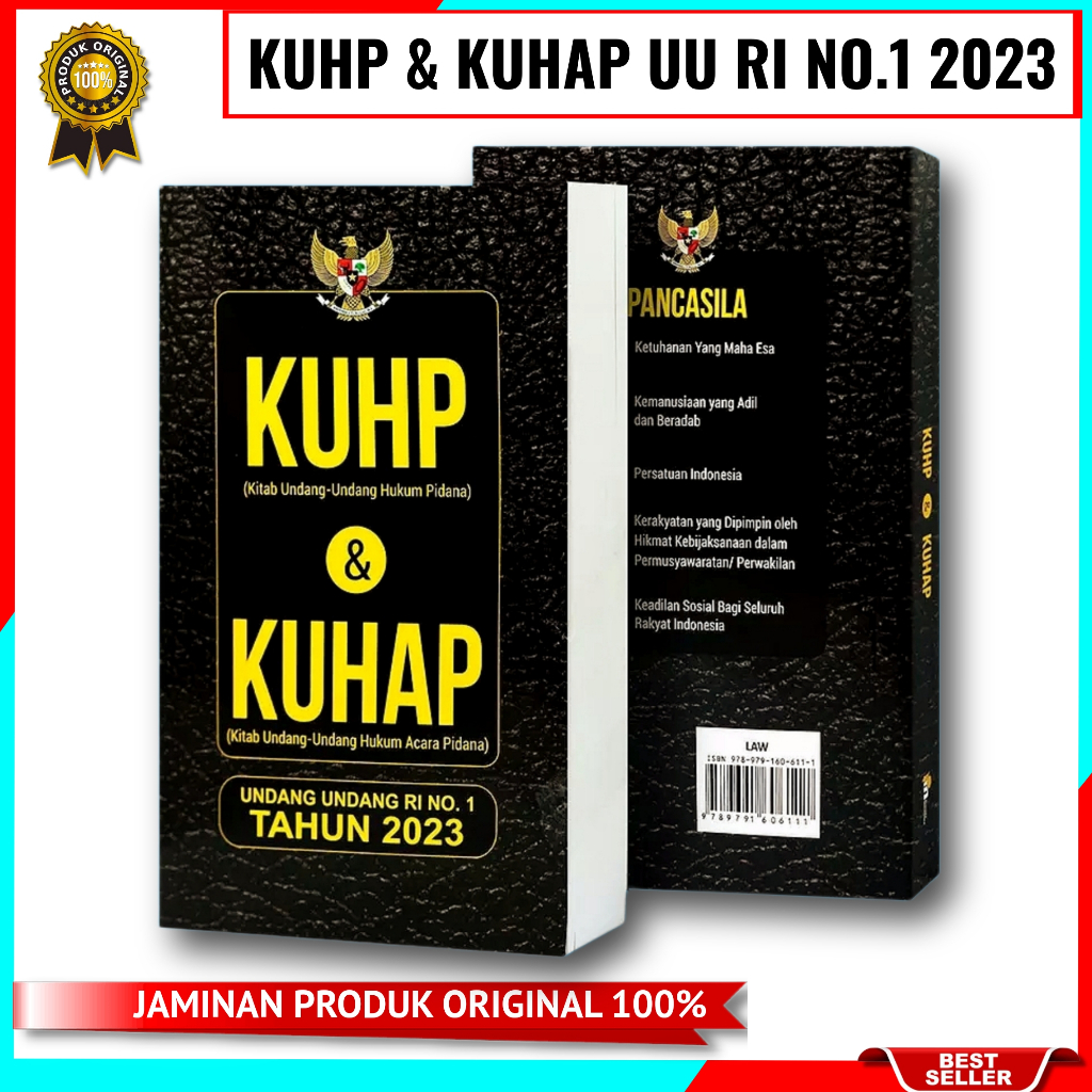 Jual BUKU KUHP Kitab Undang-Undang RI NO 1 Tahun 2023, Hukum Pidana & KUHAP Kitab Undang-Undang ...