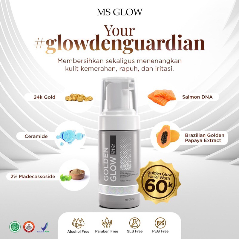 Jual FACIAL WASH GOLDEN GLOW MS GLOW ORIGINAL | Shopee Indonesia