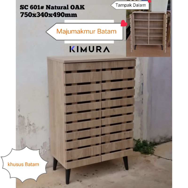 Jual LEMARI SEPATU SENDAL SC601# NATURAL OAK / RAK CABINET SEPATU ...