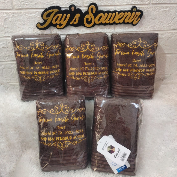 Jual Souvenir Handuk Terry Palmer 50x100 Bordir Custom packing plastik ...