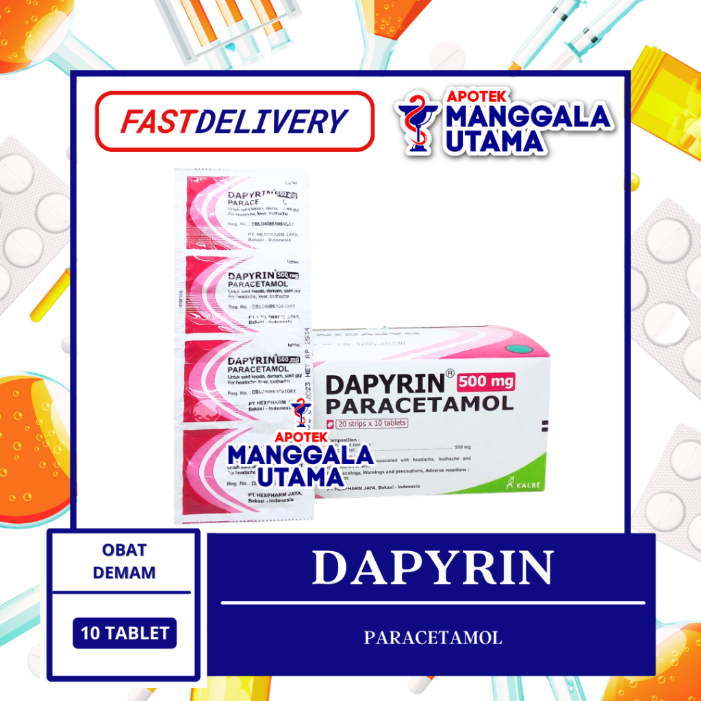 Jual DAPYRIN 500 MG PER STRIP ISI 10 TABLET | Shopee Indonesia