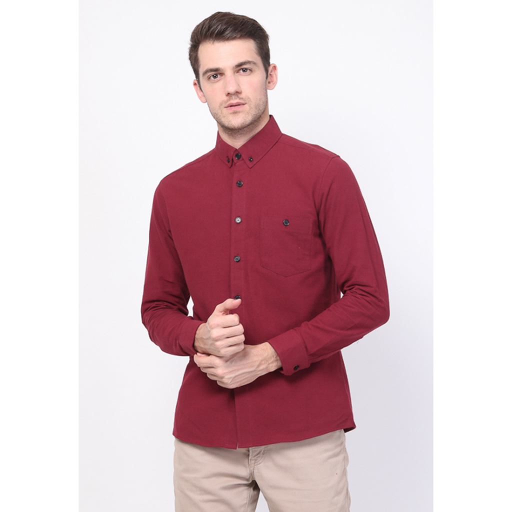 Jual 17Seven Original Kemeja Polos Pria Lengan Panjang 0139-TERRY ...