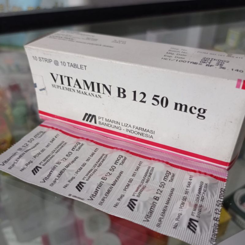 Jual VITAMIN B12 50 MCG 1 STRIP @10 TABLET | Shopee Indonesia