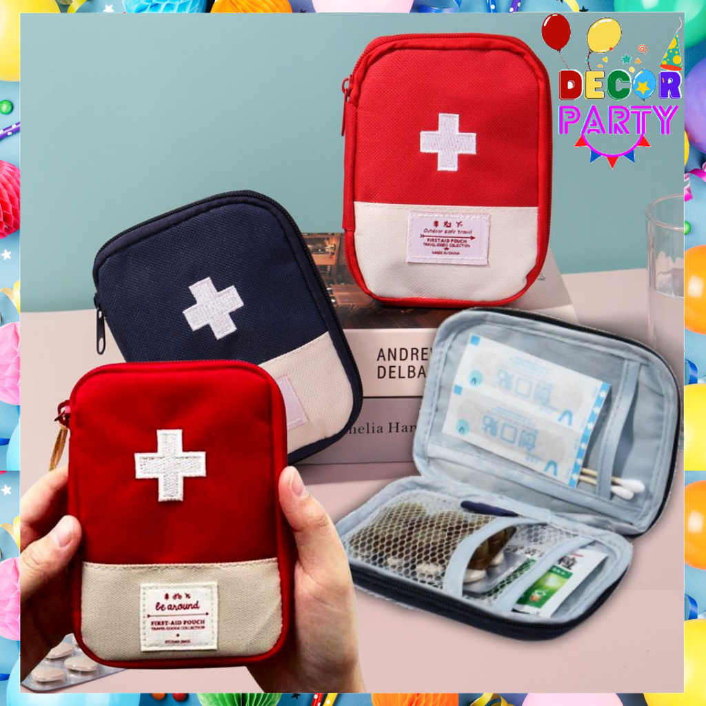 Jual DP Tas Mini P3K Bentuk Persegi Tempat Kotak Obat Bag Organizer Medicine Bag First Aid ...