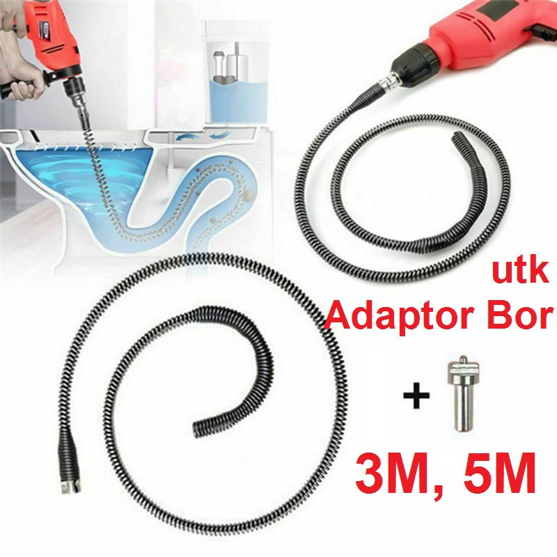 Jual Kawat Pembersih Saluran Mampet Adaptor Bor Pipa Air wastafel Pipe Cleaner Flexibel ...