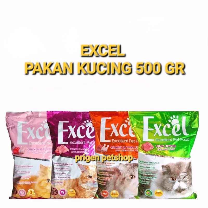 Jual EXCEL Pakan Kucing Kering 500 gr Kemasan Pabrik Asli - Makanan ...