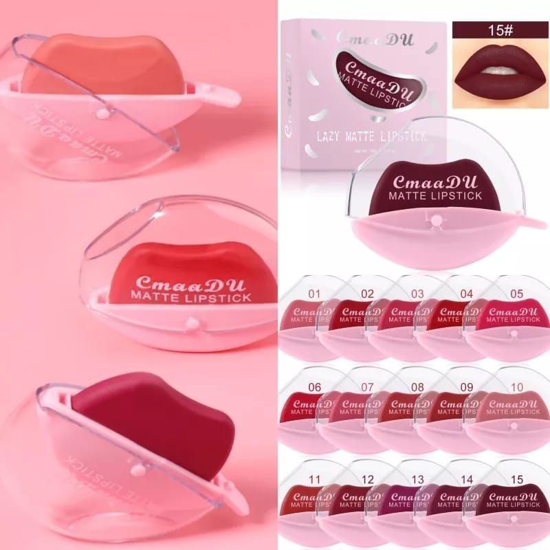 Jual Cmaadu lazy lips velvet matte lipstik bentuk bibir | Shopee Indonesia