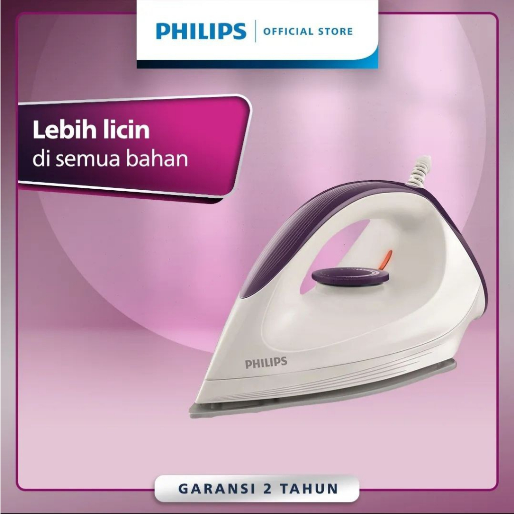 Jual PHILIPS Setrika Kering GC160/27 - GC 160 Putih Ungu,Tapak Setrika ...
