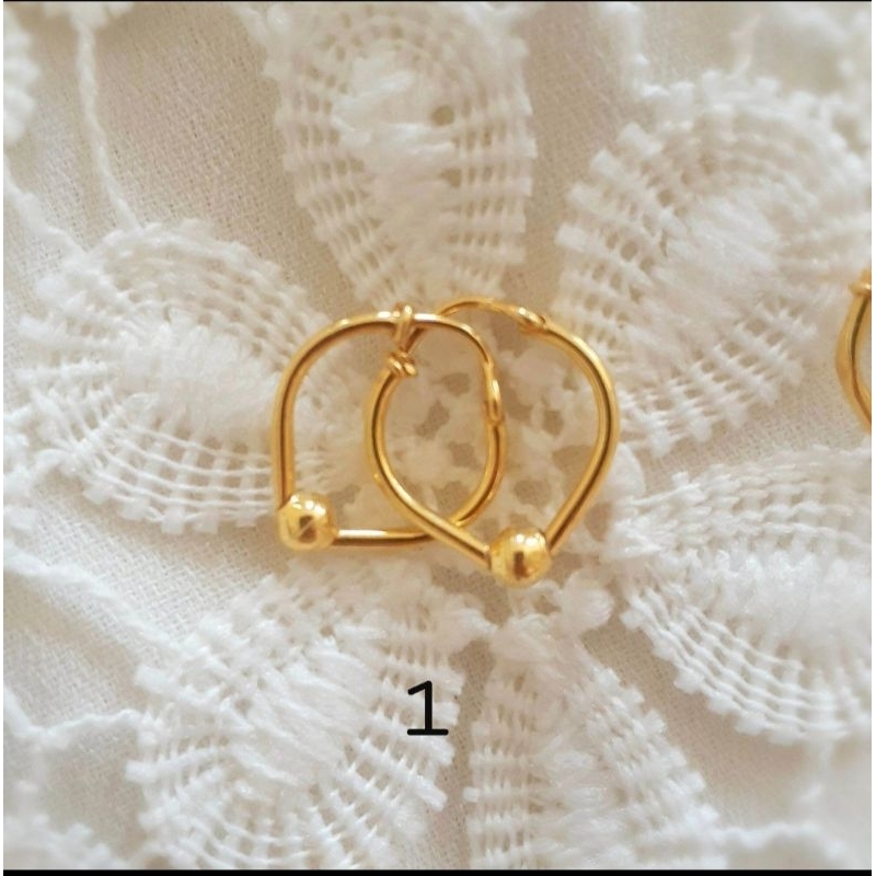 Jual Anting Ring Bola 1 Lonjong Emas Muda 1/2 Gram 1 Gram | Shopee ...