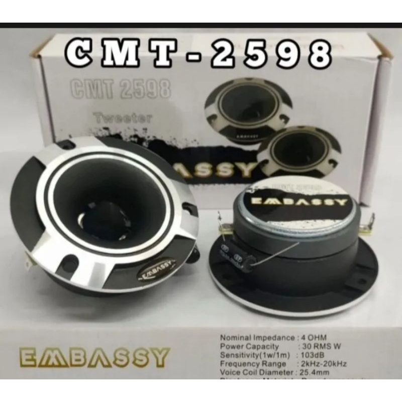 Jual Tweeter Dome 4" Titanium EMBASSY CMT-2598 sepasang speaker tweeter ...
