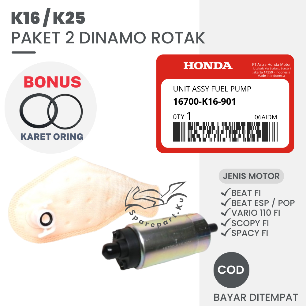 Jual BONUS ORING SEAL KARET FUEL PUMP + ROTAK PULPAM + SARINGAN BENSIN ...