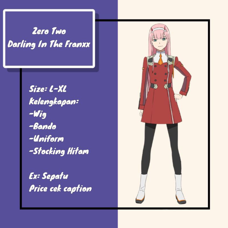 Jual Rental Costum Zero Two (Darling in the franxx) | Shopee Indonesia