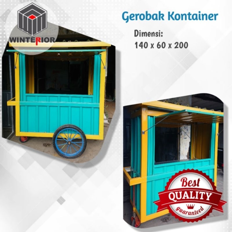 Jual Gerobak Kontainer / 140x60x200 / Gerobak Galvalum / Gerobak Roda ...