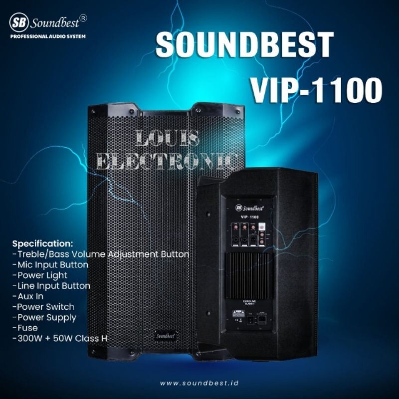 Jual Speaker Aktif SOUNDBEST VIP-1100 VIP 1100.15 Inch ORIGINAL ( 2 Pcs ...