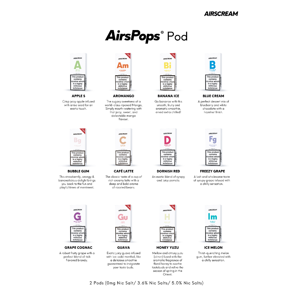 Jual AirsPops 2 Prefilled Pods Pack (1.6ml) | Shopee Indonesia