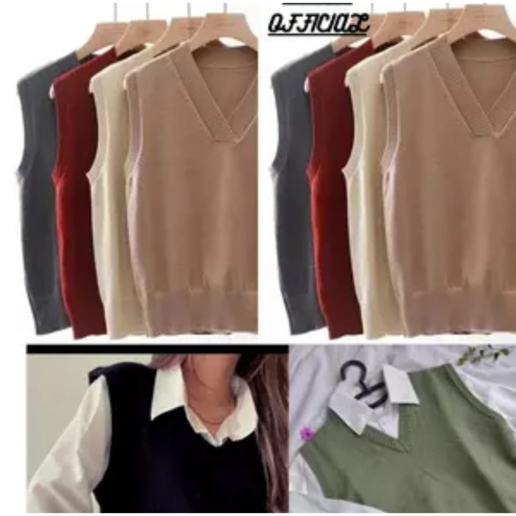 Jual Rompi Rajut Wanita Crop Korean Style - vest knit rajut polos ...