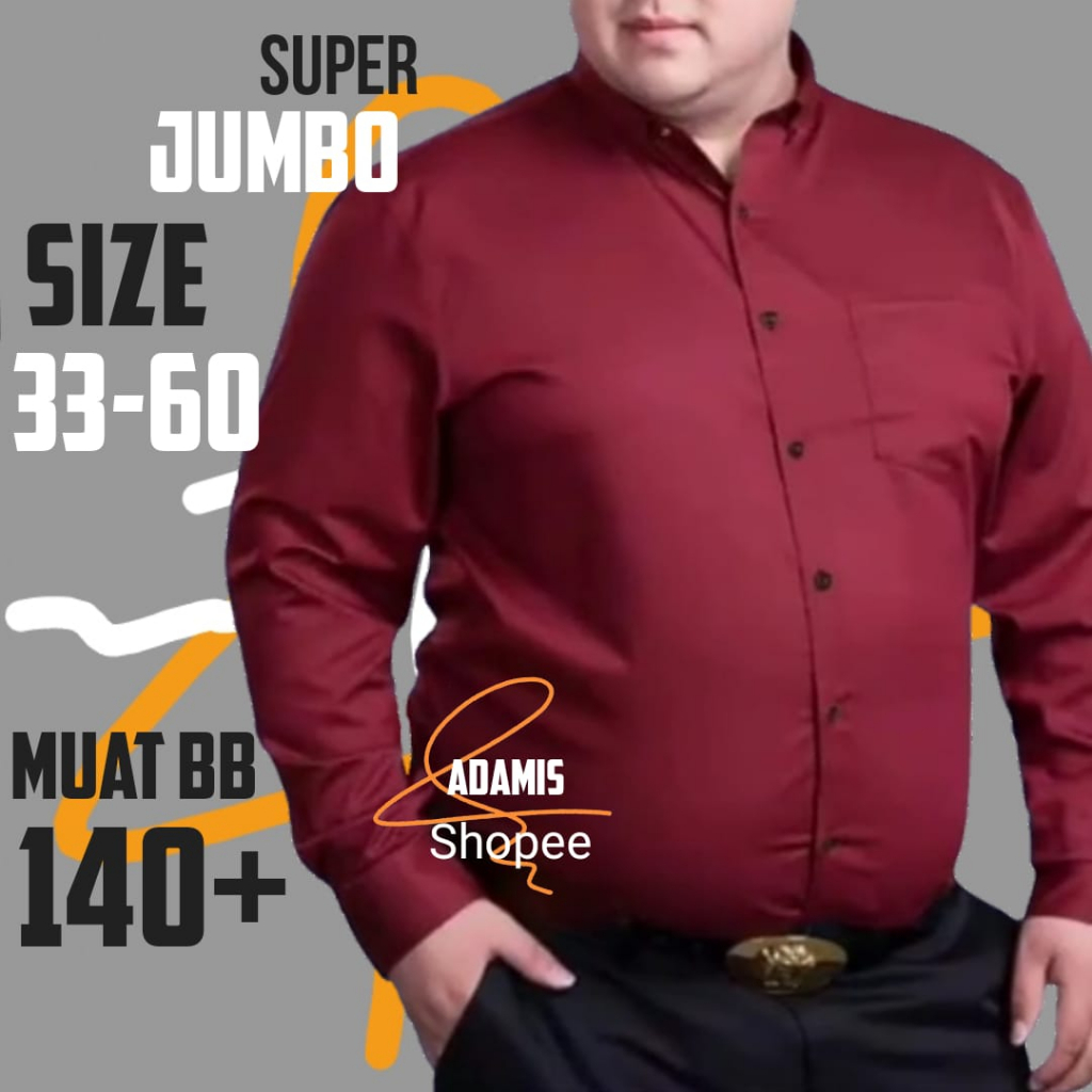Jual KEMEJA PANJANG PRIA JUMBO Formal Over BIG SIZE Seragam Kerja Dinas Kantor Resmi Polos ...