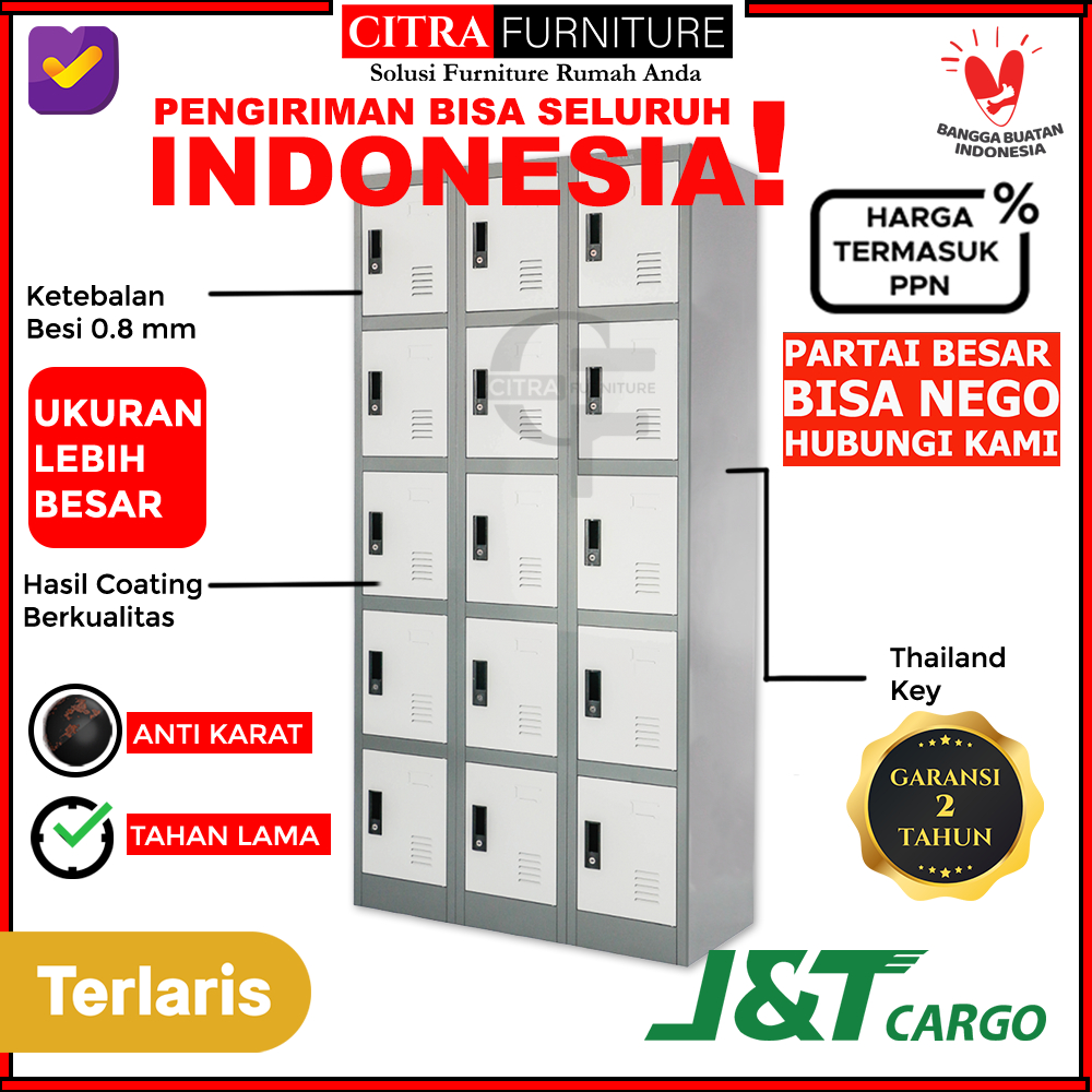 Jual CARGO | Lemari Loker Besi 15 pintu|Locker Kantor Dokumen File ...