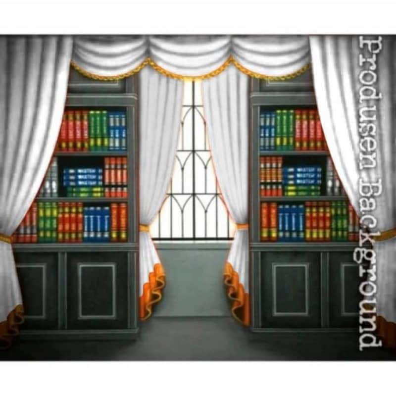 Jual Background foto wisuda/ rak buku studio photo Terlaris | Shopee ...
