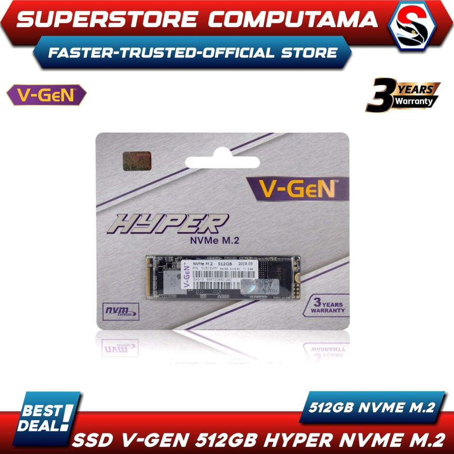 Jual SSD V-Gen 512GB Hyper M.2 NVMe / SSD VGen 512GB NVMe M.2 | Shopee ...