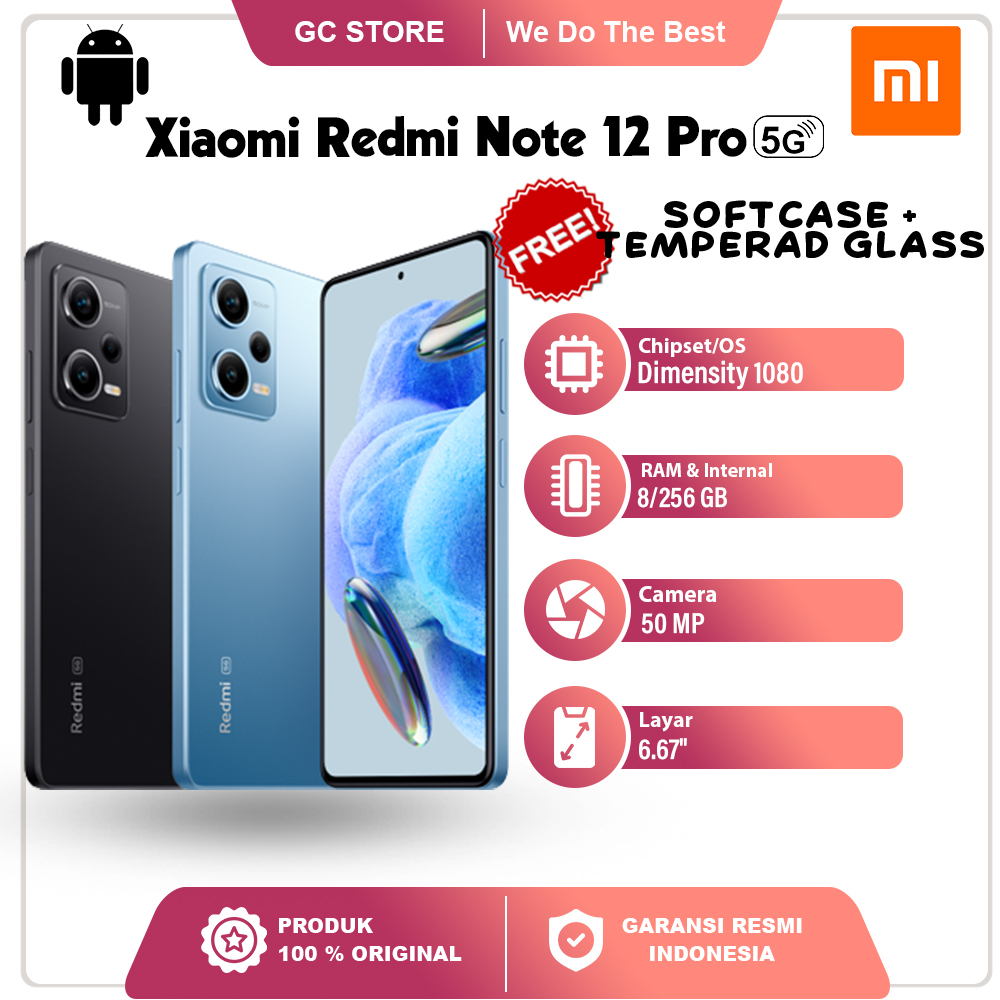 Jual Xiaomi Redmi Note 12 Pro 5G 8/256 GB Smartphone Handphone Android ...