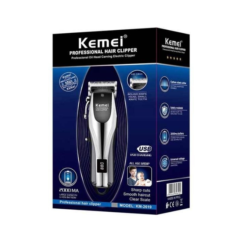 Jual KEMEI KM 2619 Steel Body Professional Beard Trimmer And Hair Clipper Kemei Km-2619 Usb ...
