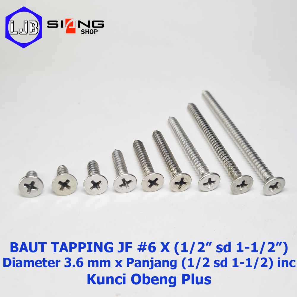 Jual Baut Stainless JF #6 Sekrup Tapping Screw | Shopee Indonesia