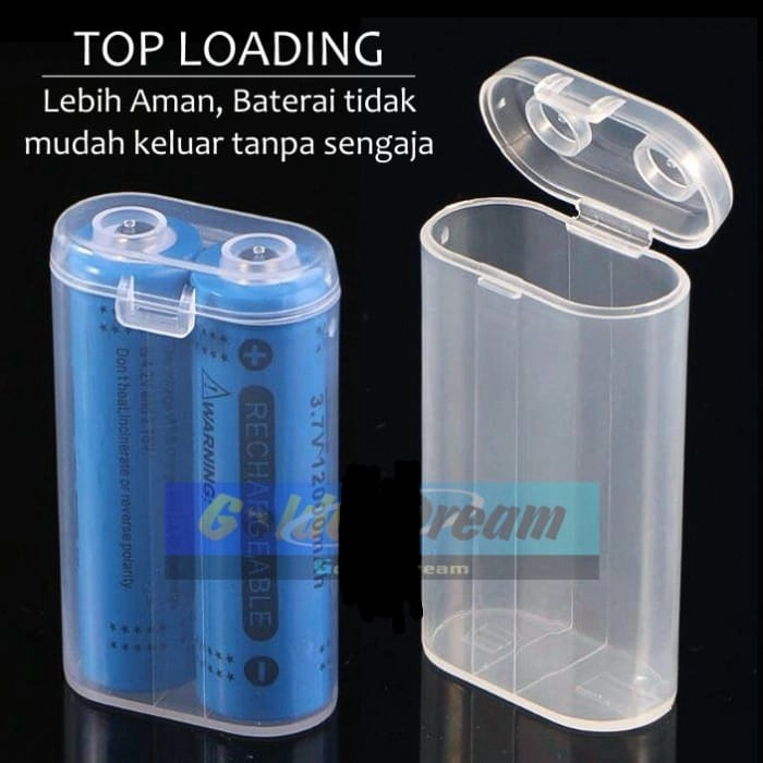 Jual Travel Storage Box 18650 Battery Case Kotak Baterai 18650 2 Slot ...