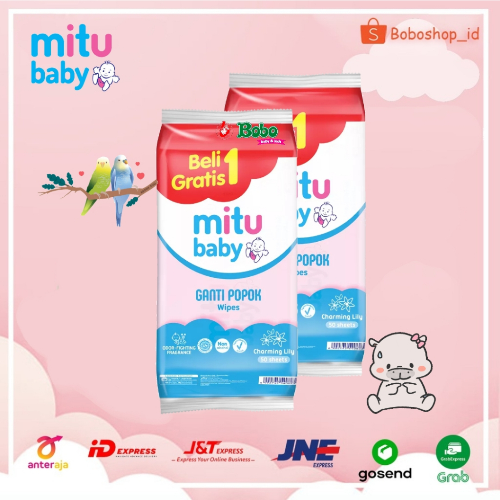 Jual Mitu Baby Wipes Blue Charming Lily 50+50s - Tisu Basah Bayi ...