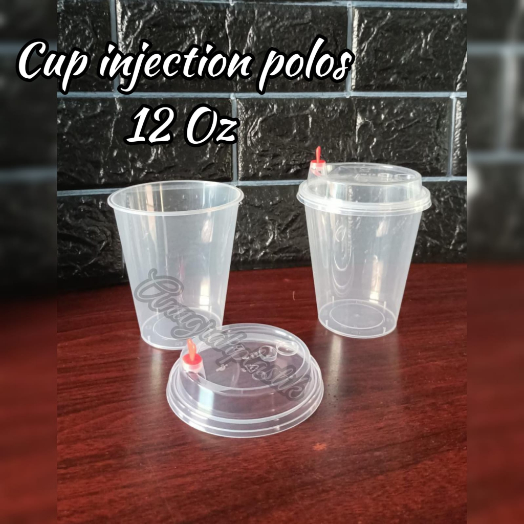 Jual Gelas 12 oz plastik boba / thinwall cup PP injection (cup+lid ...