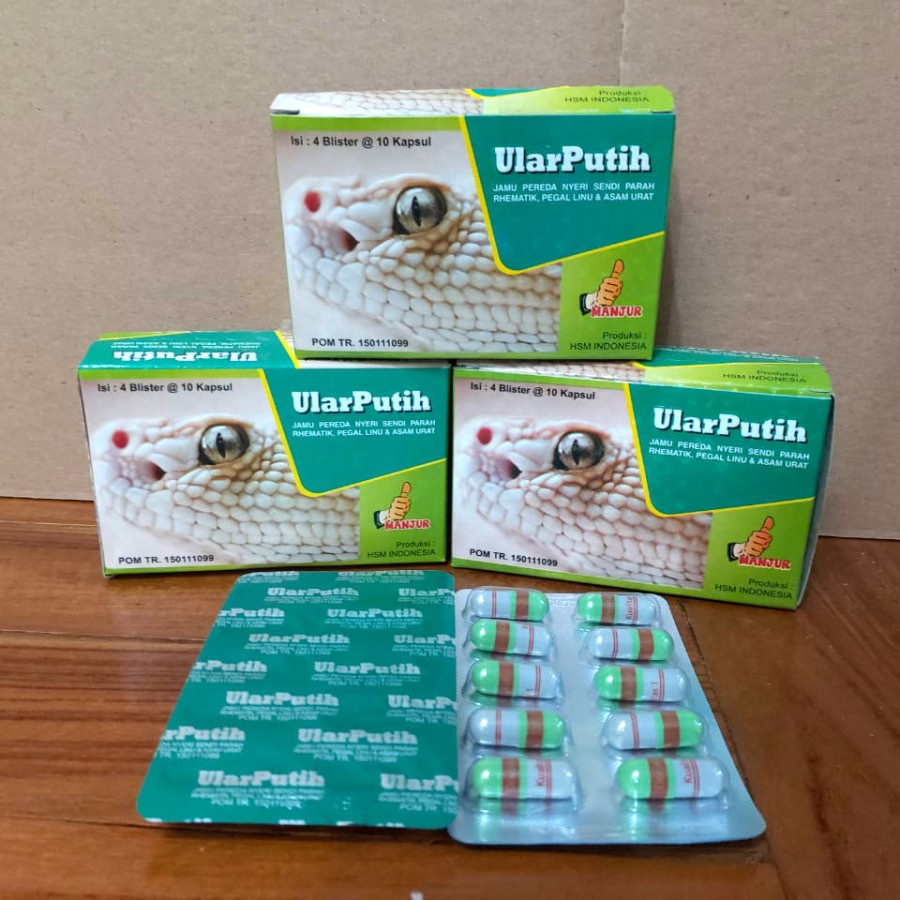Jual (COD) Jamu Kapsul Ular Putih Original obat asam urat pegal linu ...