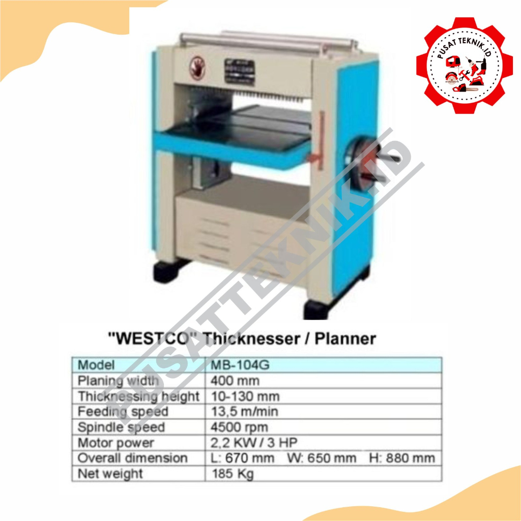 Jual MESIN PLANNER DUDUK 16INCH WESTCO MB104G WESTCO THICKNESSER ...