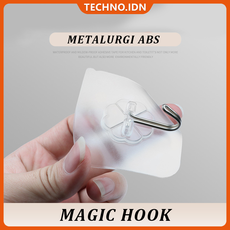 Jual Transparan Patch Hook Gantungan Multifungsi Magic Hook Hanger Hiasan Dinding | Shopee Indonesia