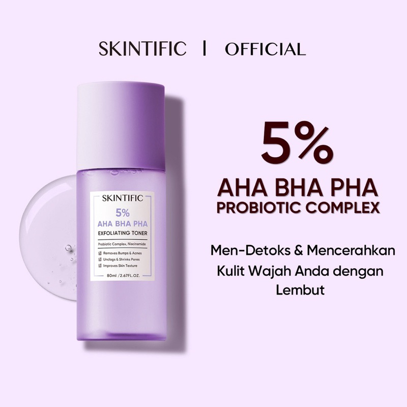 Jual SKINTIFIC - 5% Aha Bha Pha Exfoliating Toner Face Eksfoliasiwajaj Glow And Smooth Skin With ...