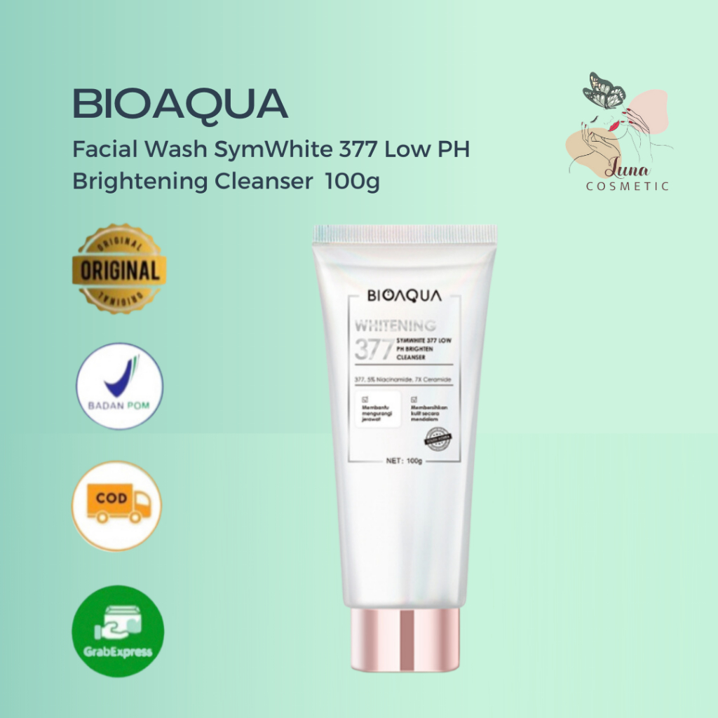 Jual BIOAQUA Facial Wash SymWhite 377 Low PH Brightening Cleanser Sabun Cuci Muka 100g | Shopee ...