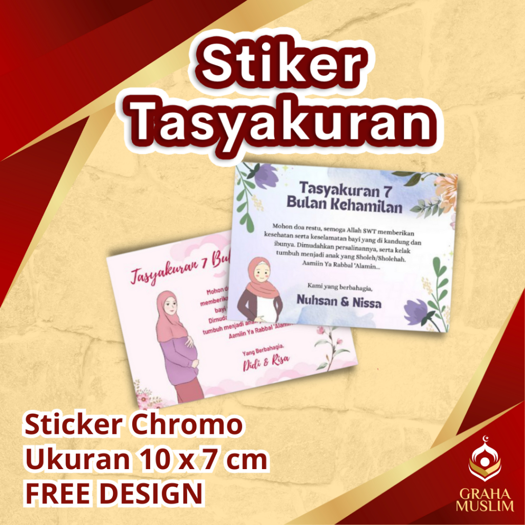 Jual Stiker Tasyakuran 4 7 Bulanan Kehamilan, Syukuran 4 7 Bulan ...