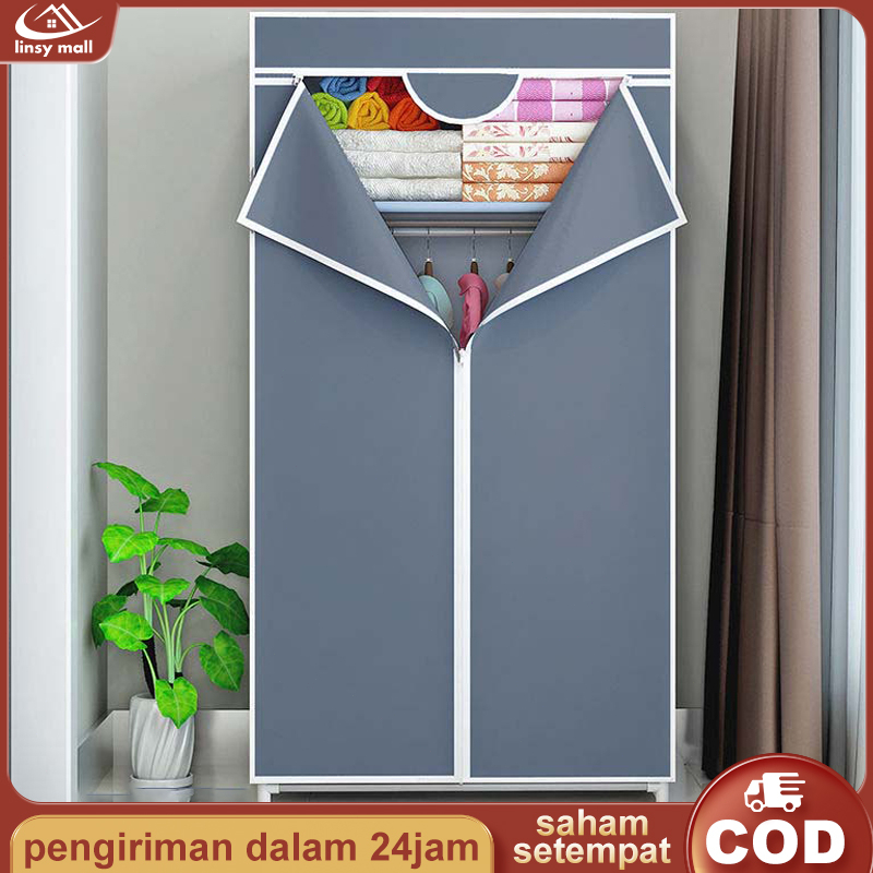 Jual Lemari Pakaian Kain Lemari Portable /3 sekat lemari baju/Kain ...